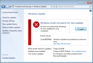 How to Fix Windows Could Not Search for New Updates Error 0x80070002 ...