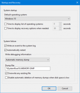 Configure Windows 10 to create dump files on the blue screen of death ...