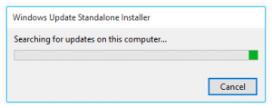 Windows Update Standalone Installer stuck at Searching for Updates ...